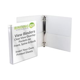 White Half Size Mini Ring Binder with Clearview | In Stock | Binding101