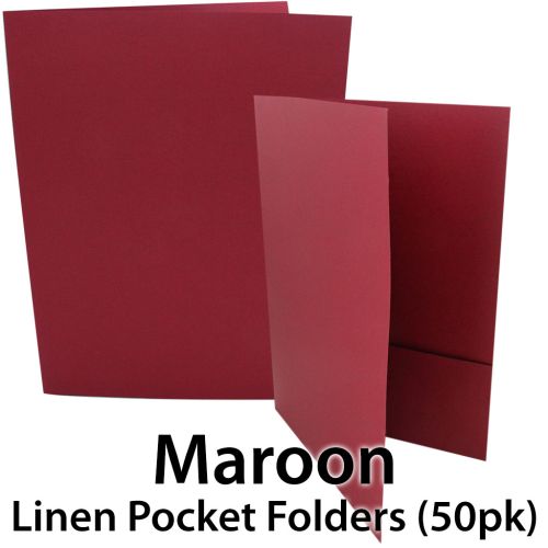 Maroon Linen Pocket Folders (50/Bx) Item#KIT03LSPDFOLDBG | Binding101