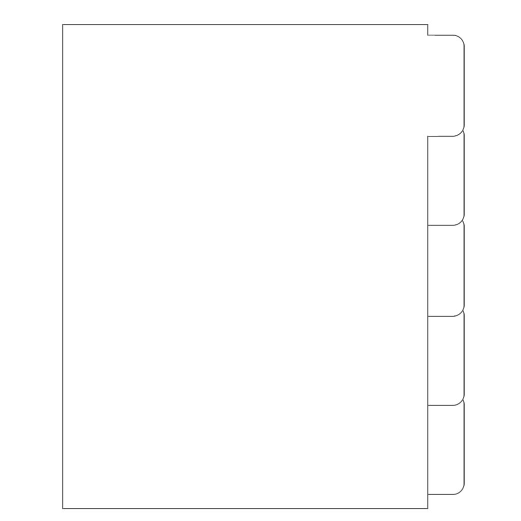 1/5 Cut Copier Tabs [Straight Collated, No Mylar, 110#] (1250 Tabs ...