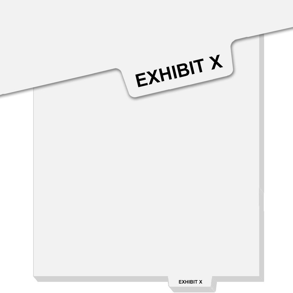 EXHIBIT X Uncollated Avery Style Bottom Letter Tabs (25/bag) | Binding101